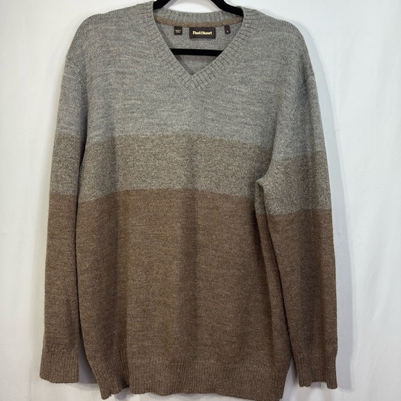 Paul Stuart | Sweaters | Paul Stewart Gray And Brown Striped Color ...